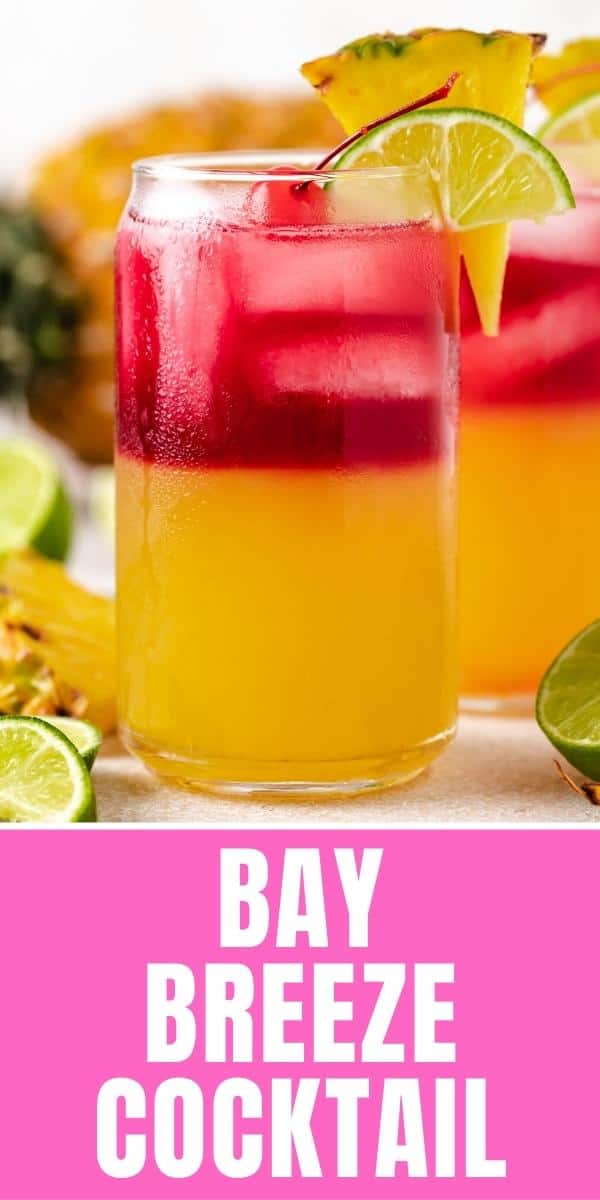 Malibu Bay Breeze Drink (Pineapple Cranberry Cocktail)